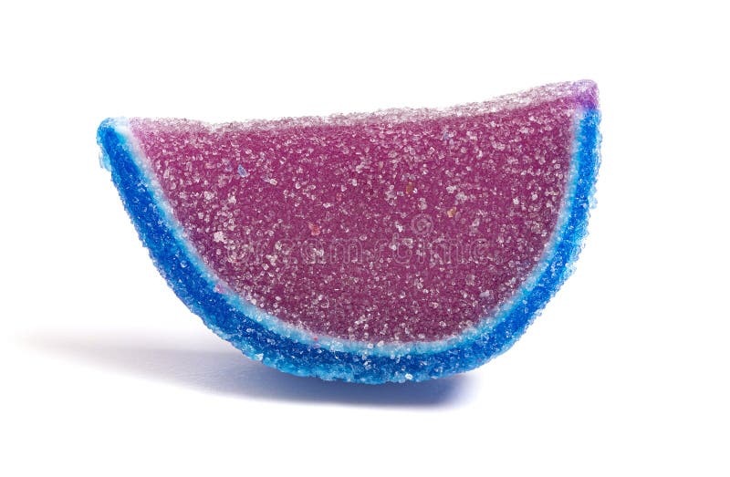 Blue and Purple Candy Fruit Slice on a White Background Stock Photo ...