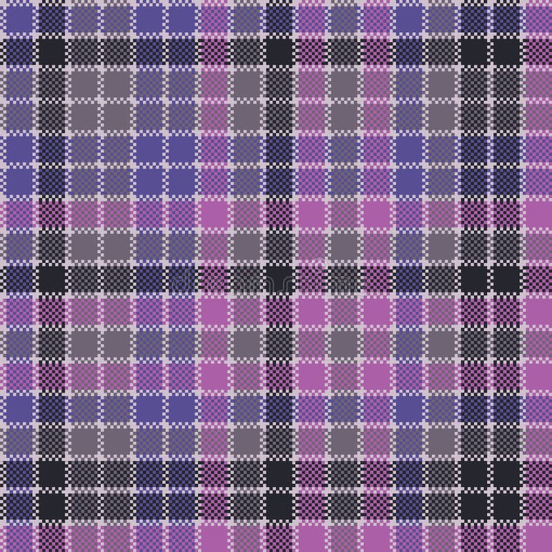 Blue Purple Check Mosaic Plaid Seamless Fabric Texture Stock Vector ...