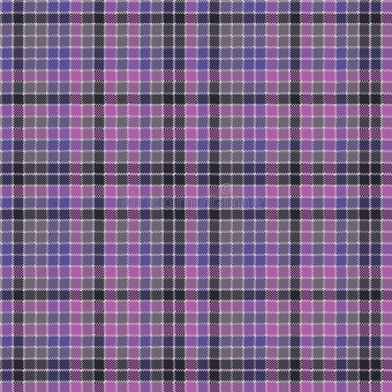 Blue Purple Check Mosaic Plaid Seamless Fabric Texture Stock Vector ...
