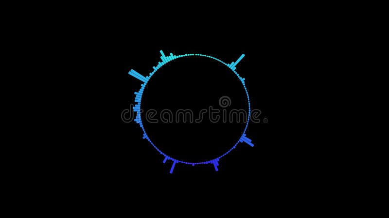 Blue and Purple Circles Audio Spectrum Animation. Gradient Circular Equalizer Animation 4K Stock ...