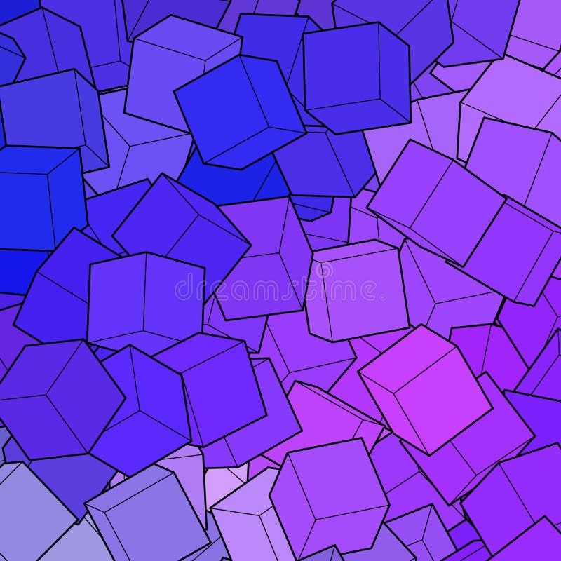Blue and Purple Cubes. Vector Illustration for Your Graphic Design ...