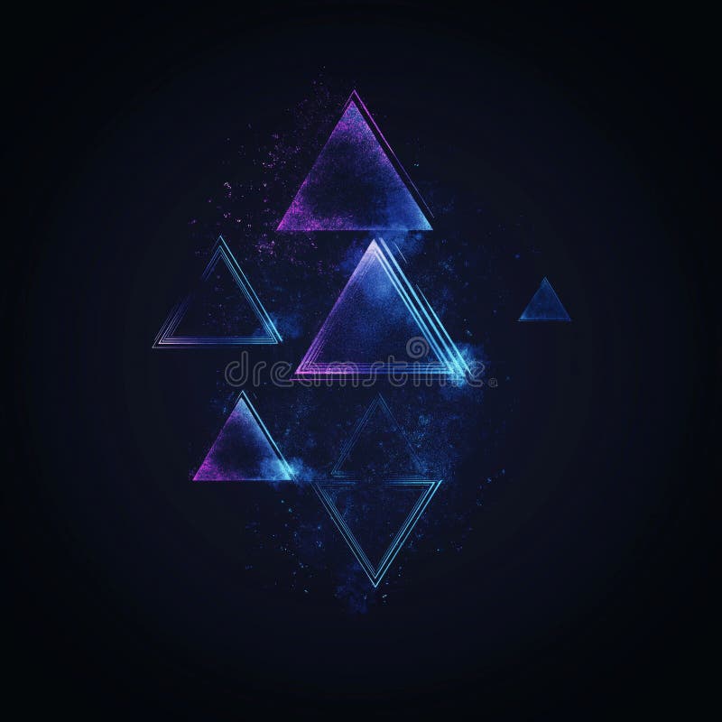 Abstract Background with Floating Geometric Shapes. Blue and Purple 3D ...