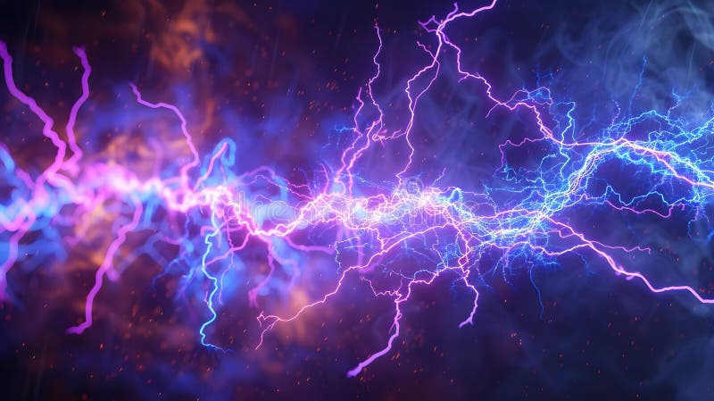 Blue and Purple Electric Lighting, Abstract Electrical Background Stock ...