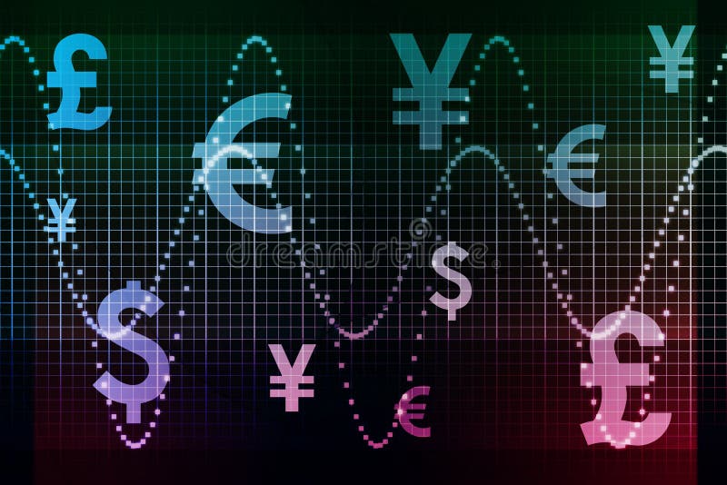 Blue Purple Financial Sector Global Currencies Stock Illustration ...