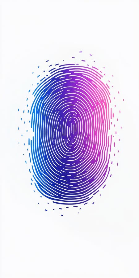 A Blue and Purple Fingerprint is Shown on a White Background Stock ...
