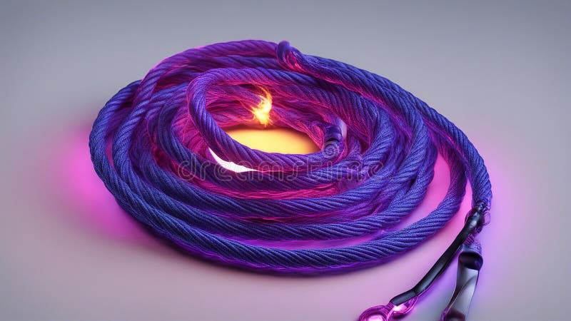 A Blue and Purple Fire Lighting Rope that Changes Color Stock ...
