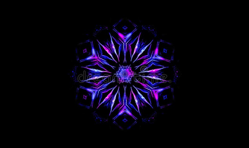 Blue and Purple Floral Pattern. Stock Image - Image of symmetrical ...