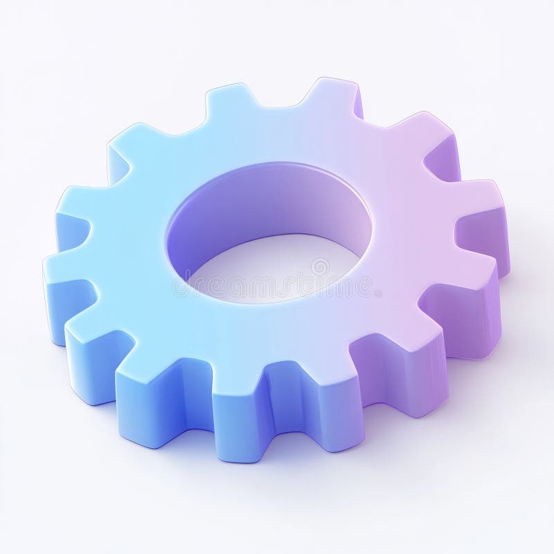 A Blue and Purple Gear on a White Background Stock Illustration ...