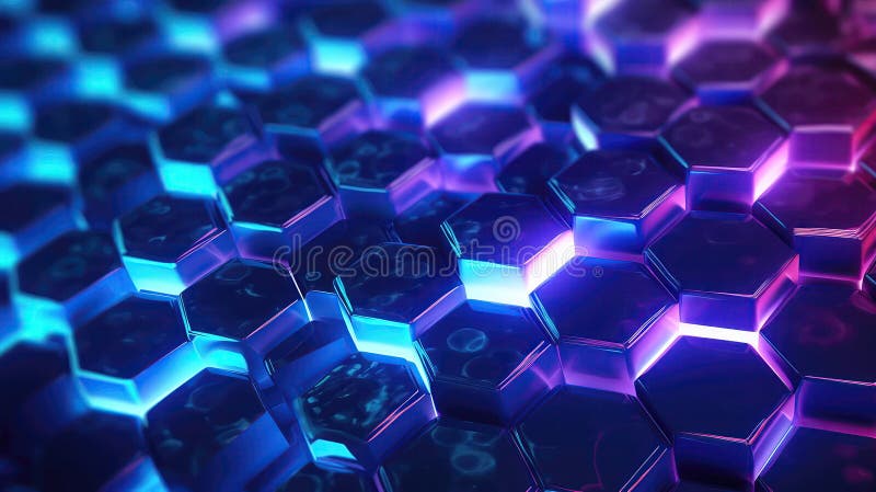 Blue Purple Gen Dnc Endering Honeycomb Technology Background ...