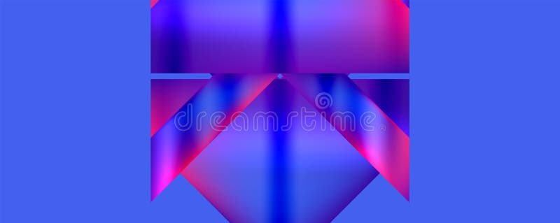Blue, Purple Geometric Shapes on Blue Bg with Visual Effect Lighting ...