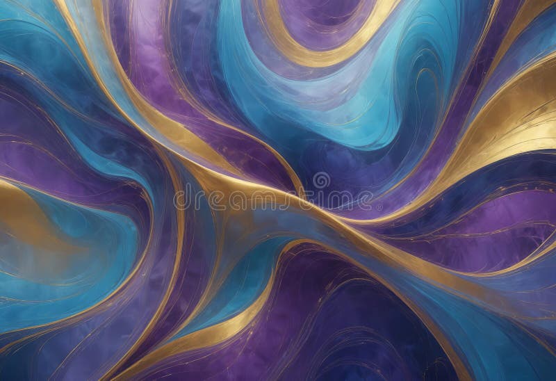 Blue, Purple and Gold Abstract Background Design Template Stock ...