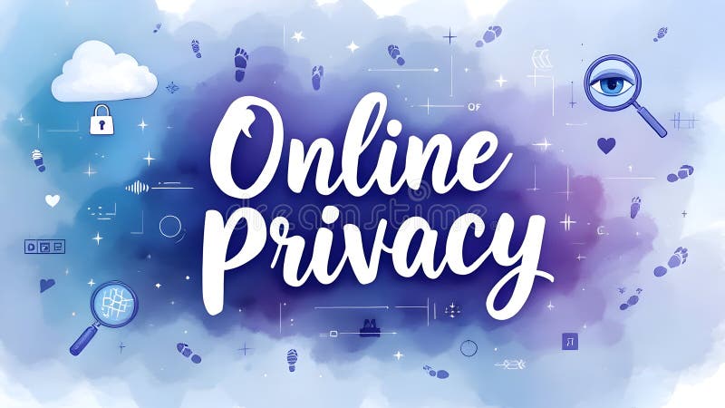 How To Protect Your Online Privacy Banner Illustration. Stock ...