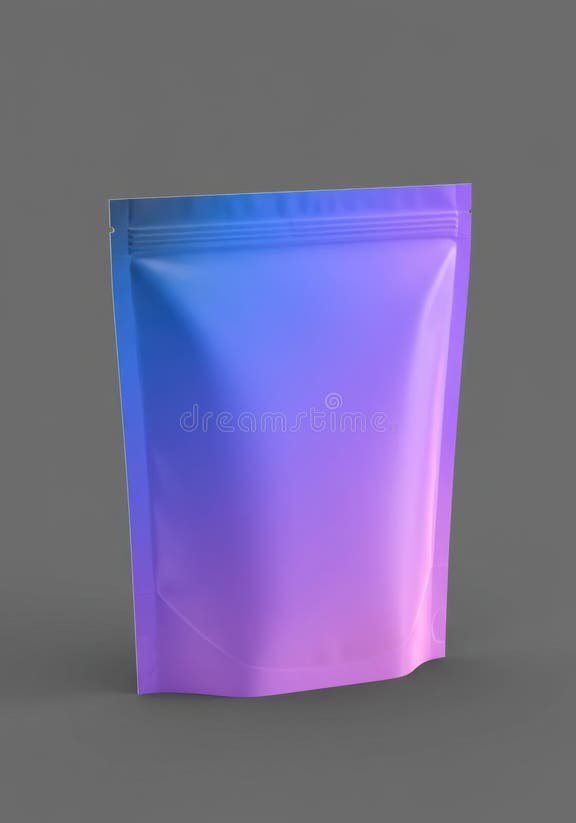 Blue and Purple Gradient Stand Up Pouch Packaging Mockup Stock Photo ...