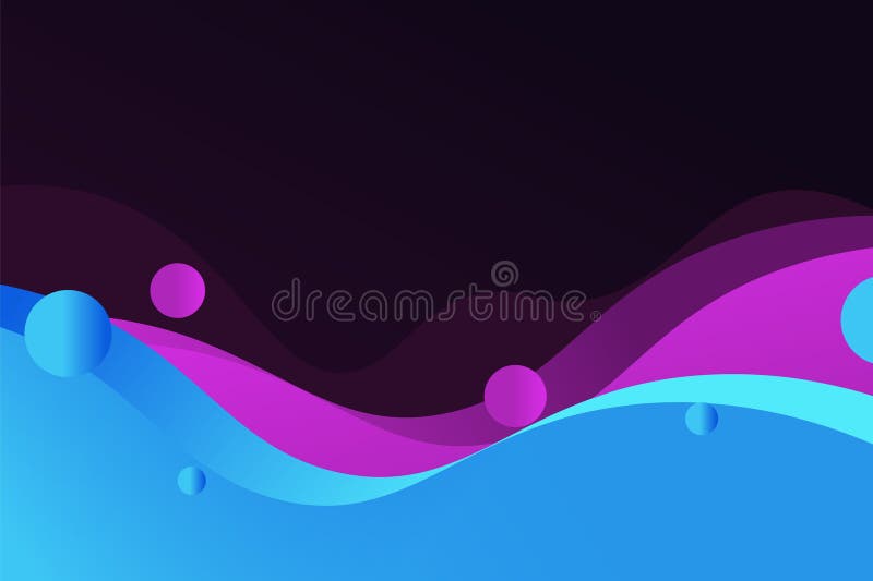 Blue and Purple Gradient Wave with Circle Background. Stock Vector ...