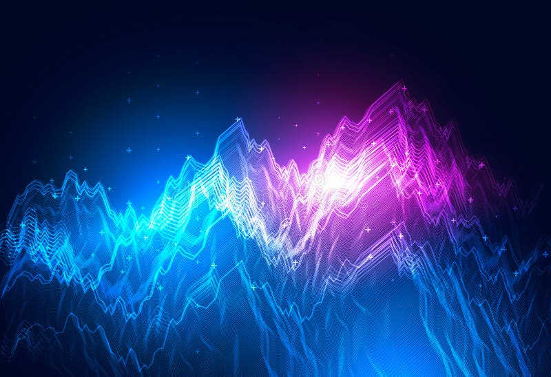 Blue and Purple Graphs Over Blue Background Stock Illustration ...