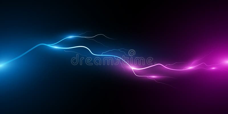 Blue and Purple Lightning Effect Isolated on Black Background ...