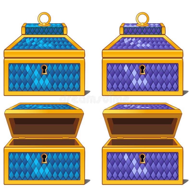 Blue and Purple Magic Chests Stock Vector - Illustration of inventory ...
