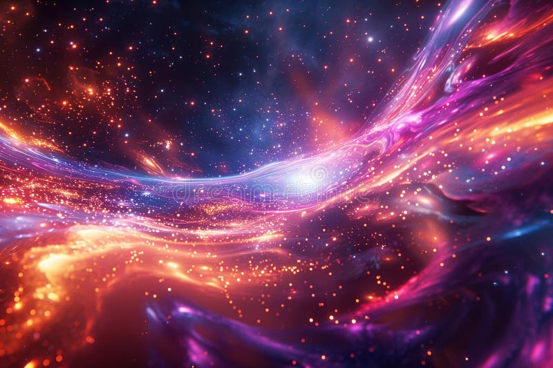 Blue and Purple Nebula and Galaxy Cluster in Space. Stock Photo - Image ...