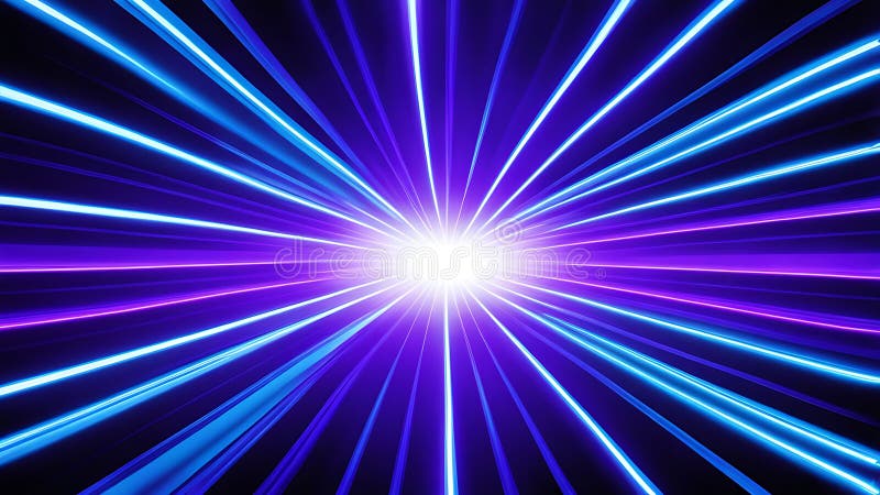 Blue and Purple Neon Lines Radiating from Bright Center on Dark ... Blue and Purple Neon Lines Radiating from Bright Center on Dark ...
