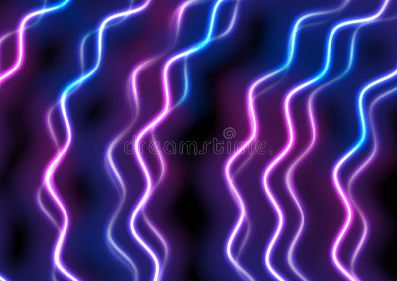 Neon Waves Vector Background Stock Vector - Illustration of abstraction ...
