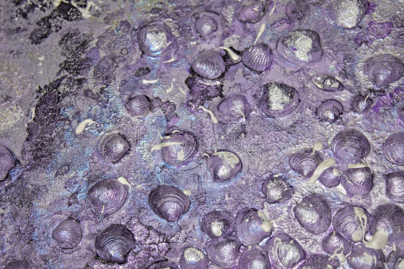 Abstract Colorful Painted Wall Texture, Shells 3D Art, Sirens Dress ...