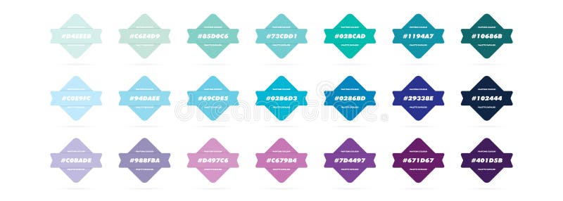 Green Pastel Colour Palette. Vector. Catalog Samples Green in RGB HEX ...