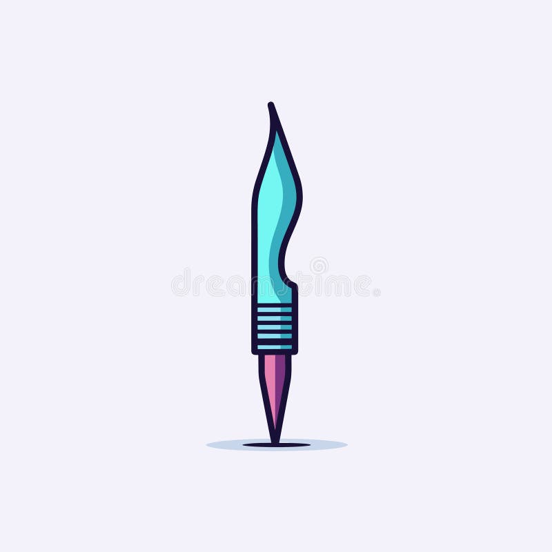 Vector of a Colorful Vector Flat Icon of a Pen with a Blue and Purple ...