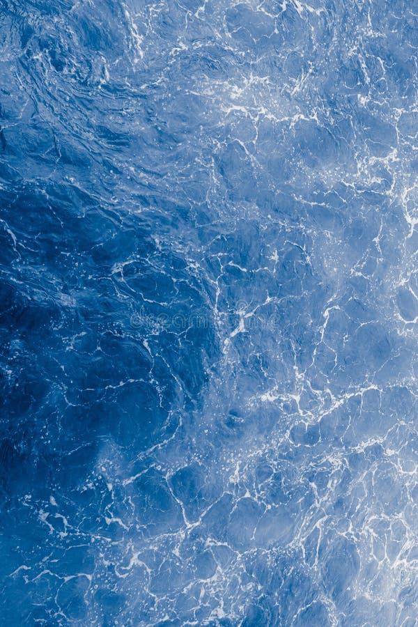 Blue Purple Sea Surface with Waves, Splash and Bubbles Stock Image ...