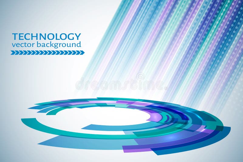 Blue and Purple Technology Abstract Circle Background. Vector ...