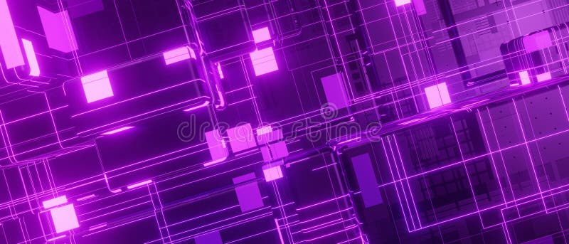 Blue and Purple Technology Background Circuit Lights 3d Render Stock ...