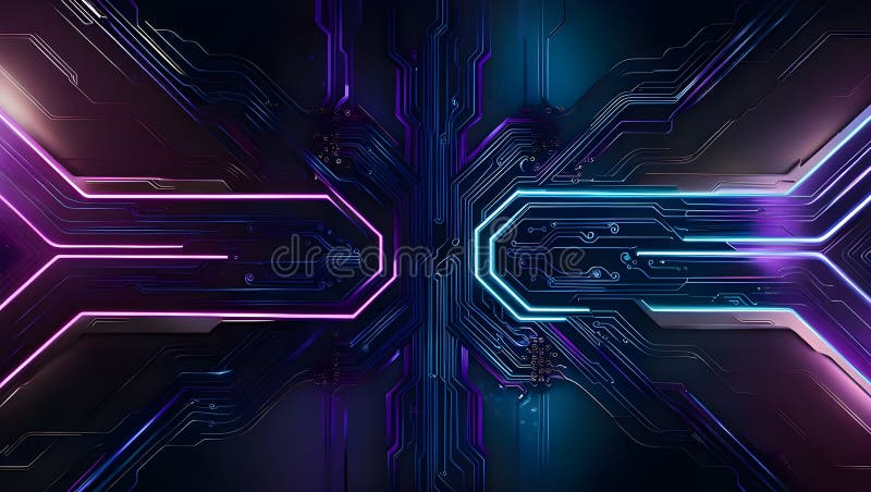 Blue and Purple Technology Circuit Background Stock Image - Image of ...