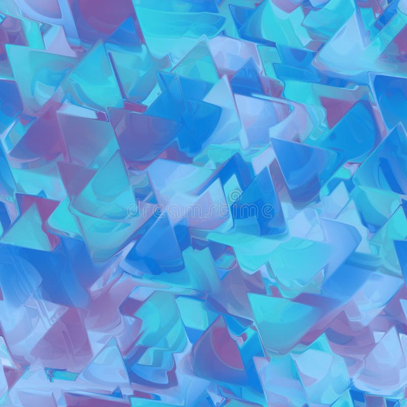 Blue and Purple Triangular Pattern with Reflection. Seamless Background Stock Illustration ...