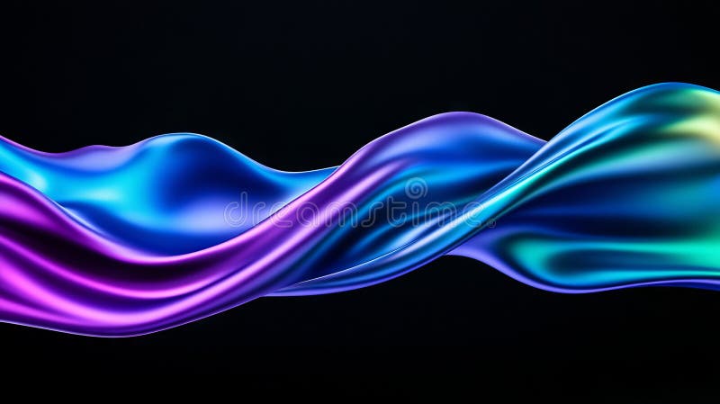 A Blue and Purple Wave on a Black Background Stock Photo - Image of ...