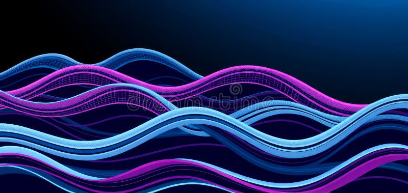 Blue and Purple Wave with a Pink Line Stock Image - Image of light ...