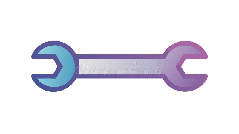 Blue Purple Wrench Spanner Tool Repair Icon , Vector Design Generative ...