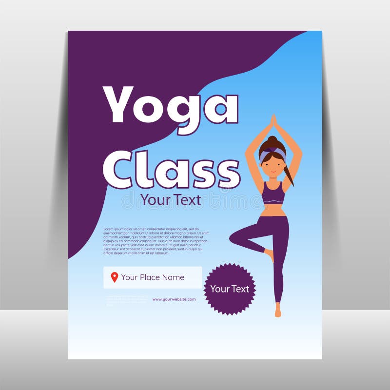 Blue and Purple Yoga Class Flyer Design Stock Vector - Illustration of ...