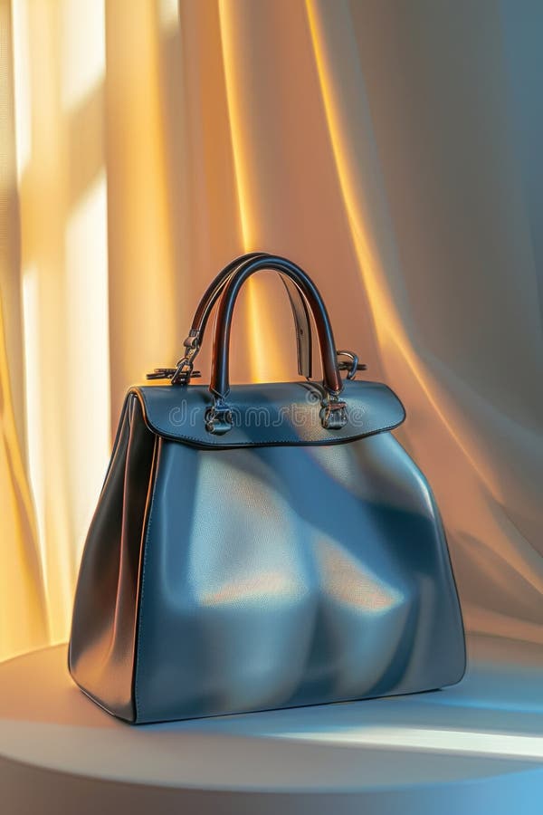 A Blue Purse is Sitting on Top of a Table, Ready To Be Used Stock Photo ...