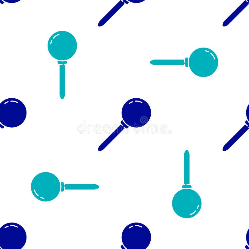 Blue Push Pin Icon Isolated on Blue Background. Thumbtacks Sign. White ...