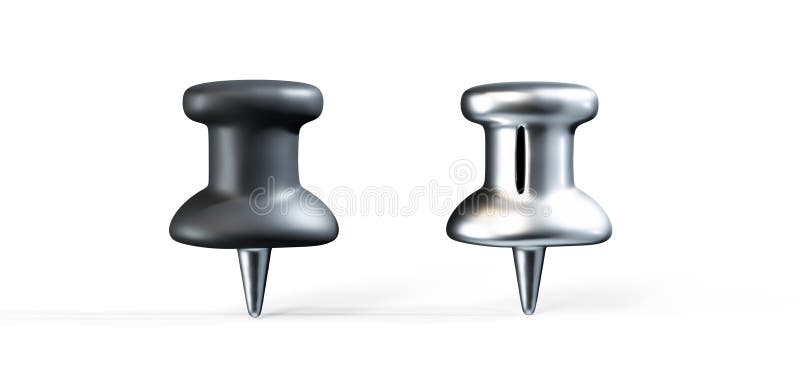 Blue Push Pin Rendered on White 3d Render Stock Illustration ...