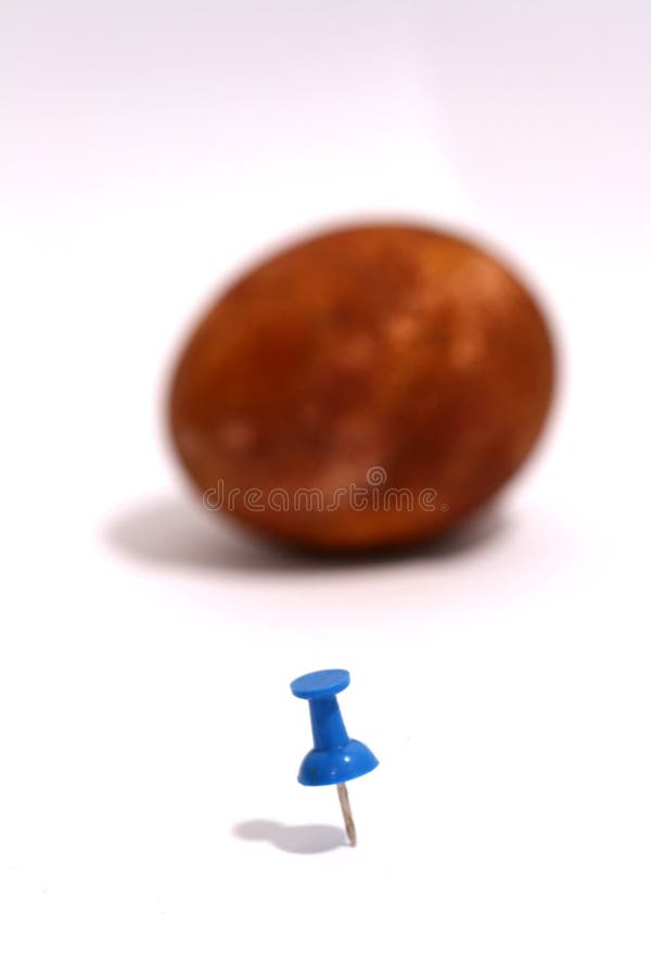 Blue Pushpin and Easter Egg Stock Image - Image of thumbtack ...