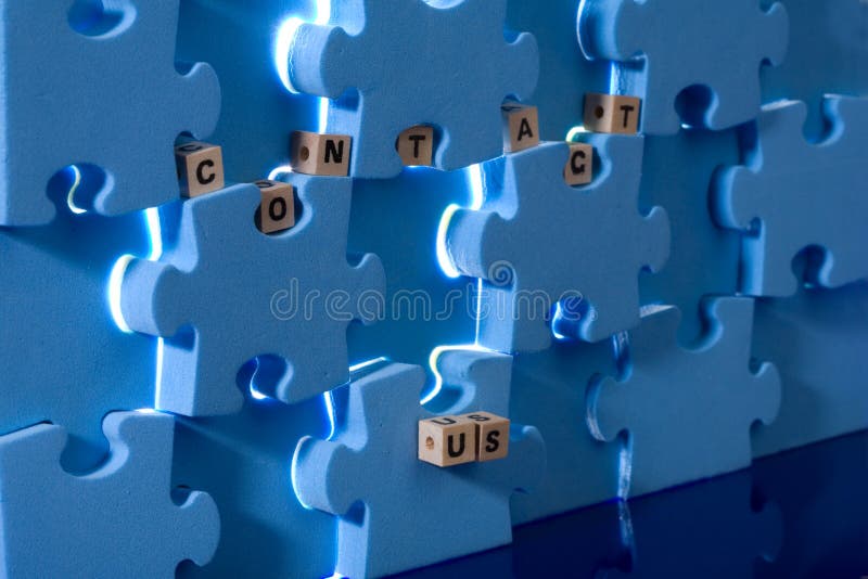 3D blue puzzle stock photo. Image of teamwork, assemble - 13652714