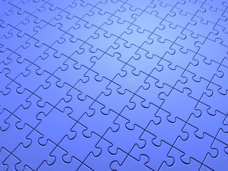 Complete blue jigsaw stock illustration. Illustration of meeting - 526844