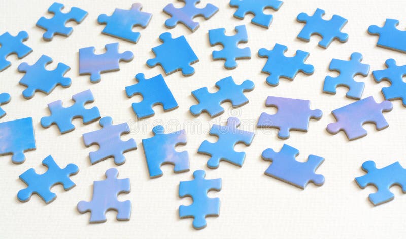 Blue puzzle elements stock photo. Image of blurred, form - 161229594