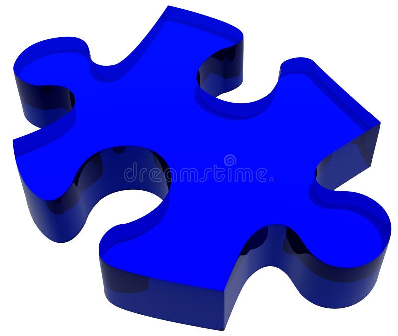 Blue Puzzle Piece stock illustration. Illustration of missing - 16607745
