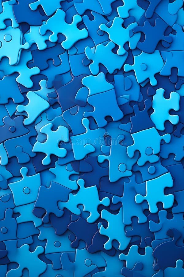Blue Puzzle Piece Background with Lot of Missing Pieces. Generative AI ...