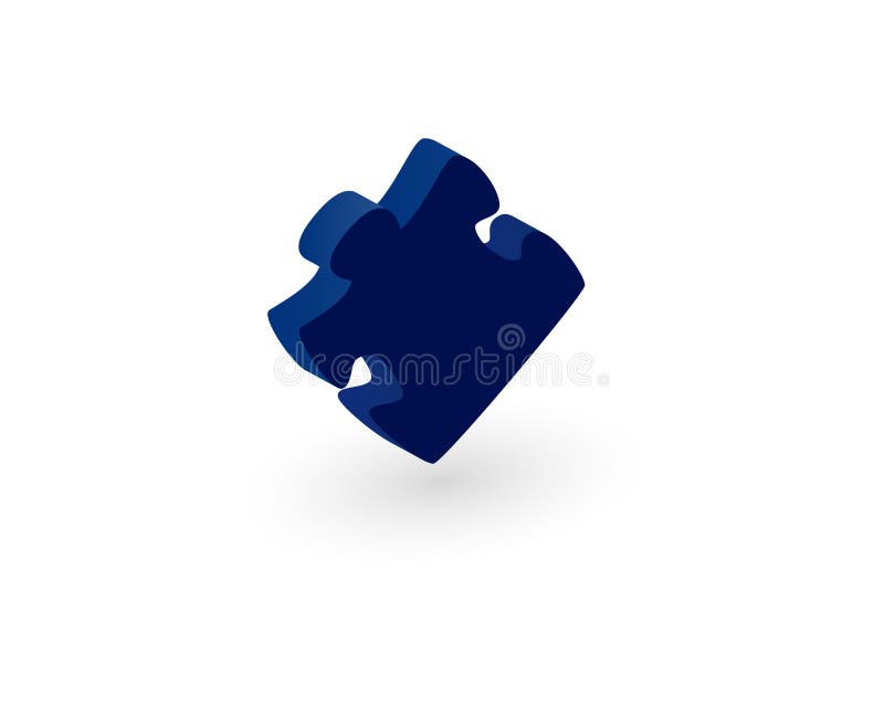 Blue Puzzle Piece 3d Isolated. Vector Illustration Stock Vector ...