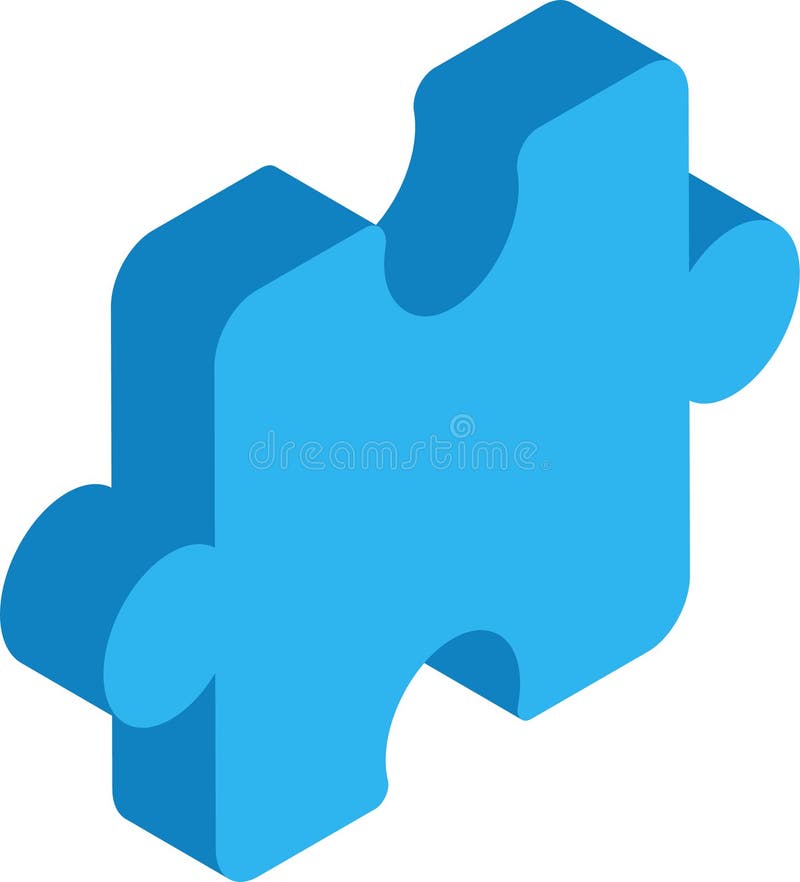 Blue Puzzle Piece Illustration Representing Concepts of Connection ...