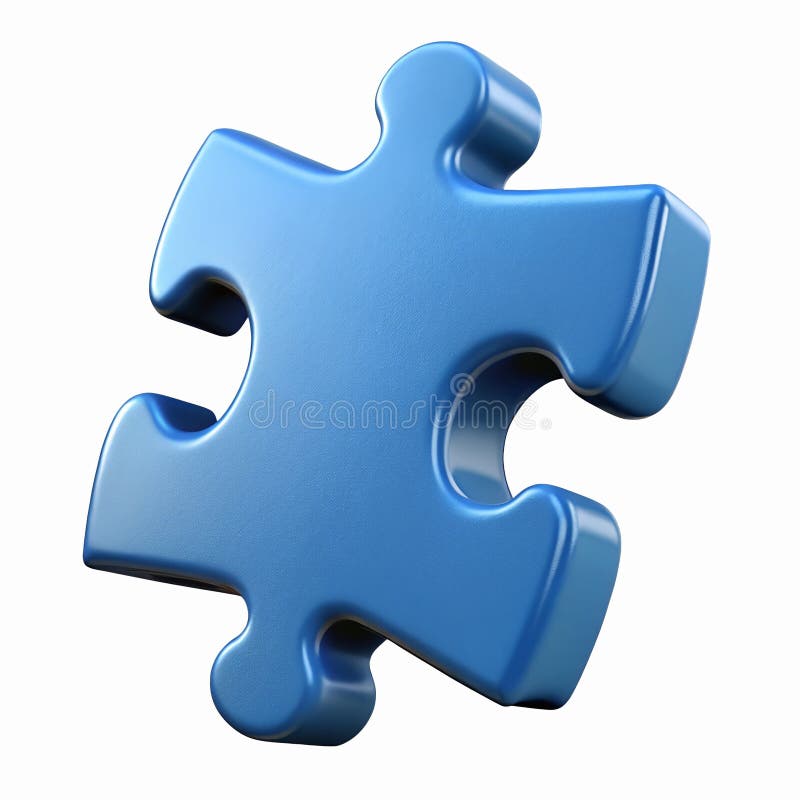 Blue Puzzle Piece Isolated on Transparent Background for Problem ...