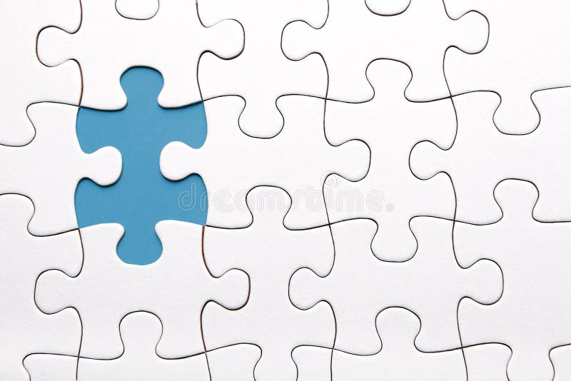 Blue puzzle piece missing stock photo. Image of help - 39279262