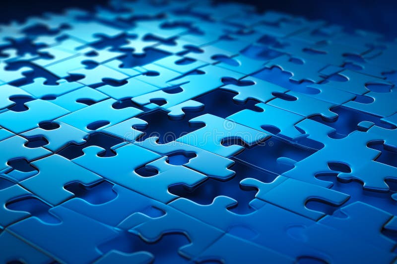 Blue Puzzle Piece with Missing Pieces on it S Surface. Generative AI ...